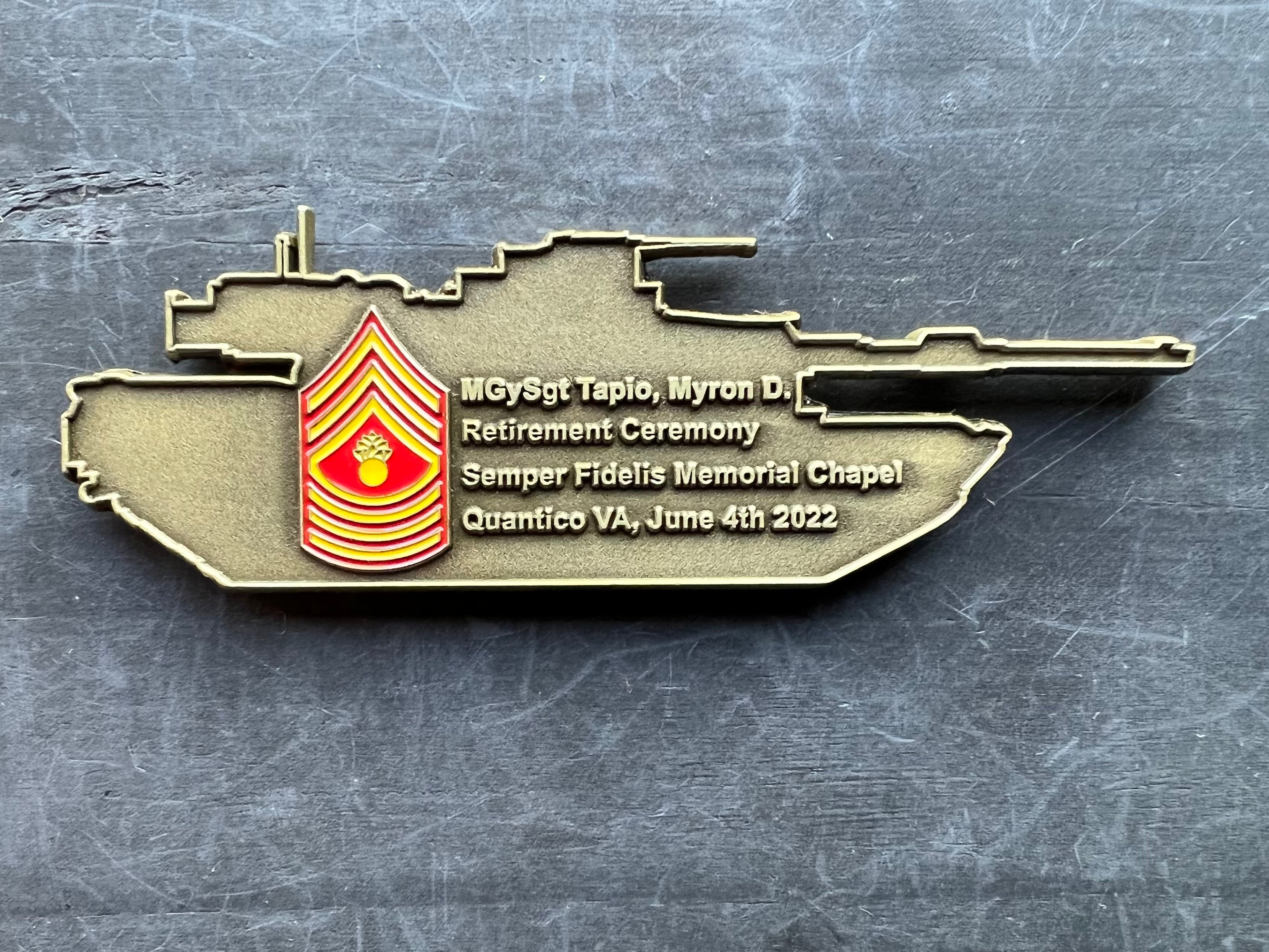Marine Retirement Tank - Challenge Coin – Elevation Uncoupled ...