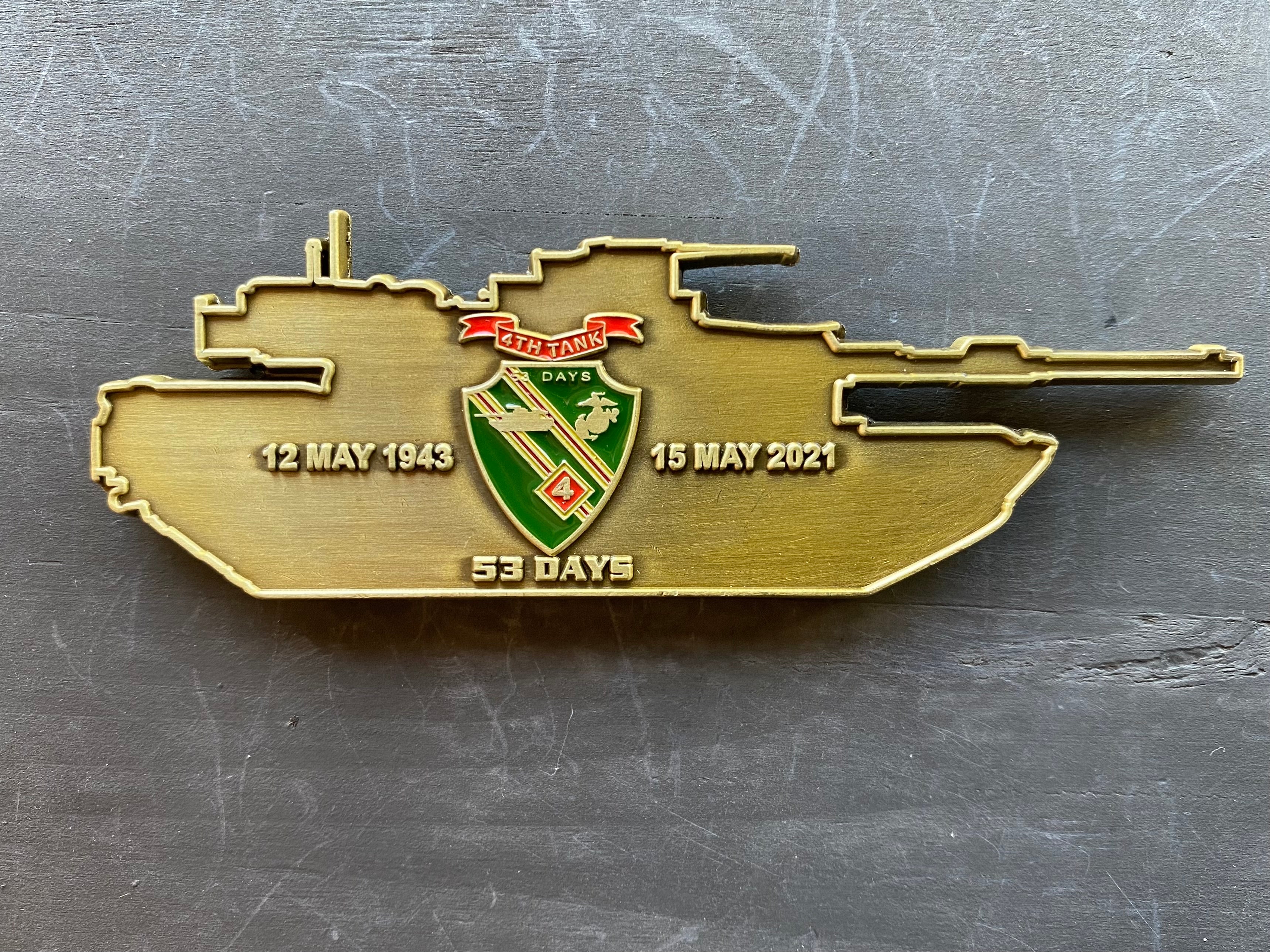 4th Tank Battalion - 53 Days - Challenge Coin – Elevation Uncoupled ...